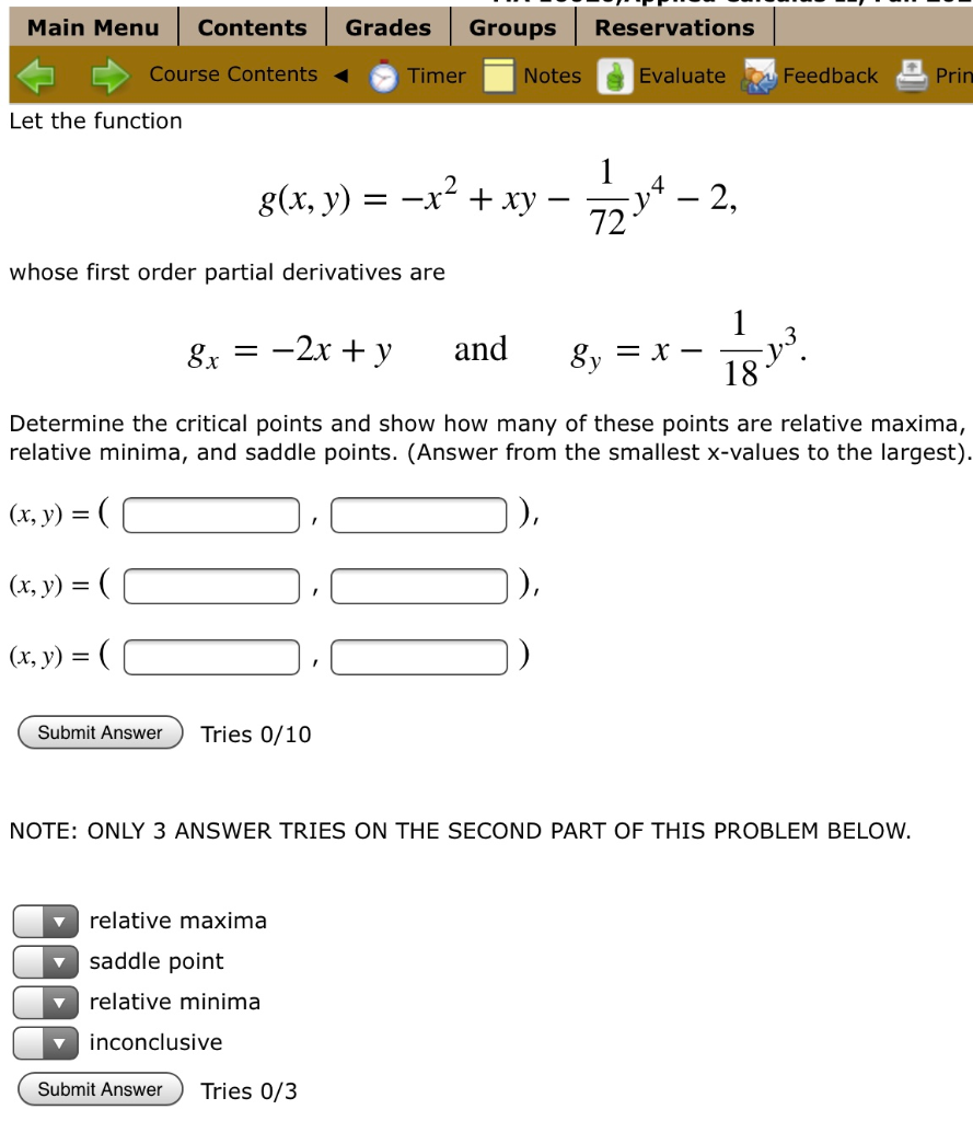 Solved Main Menu Contents Grades Groups Reservations Course | Chegg.com