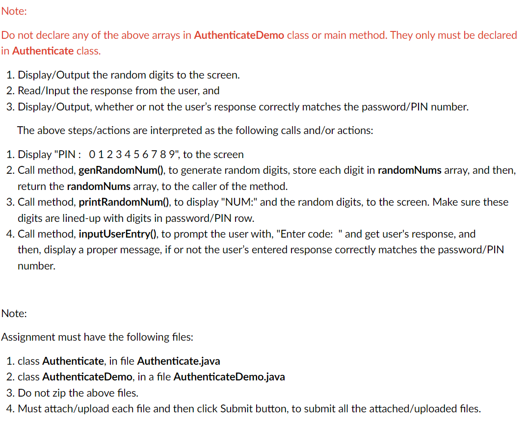 Solved Assignment Description: Note 1: Read and understand | Chegg.com