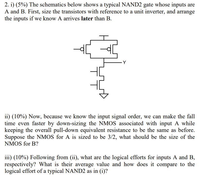 Solved 2. ﻿i) (5\%) ﻿The schematics below shows a typical | Chegg.com