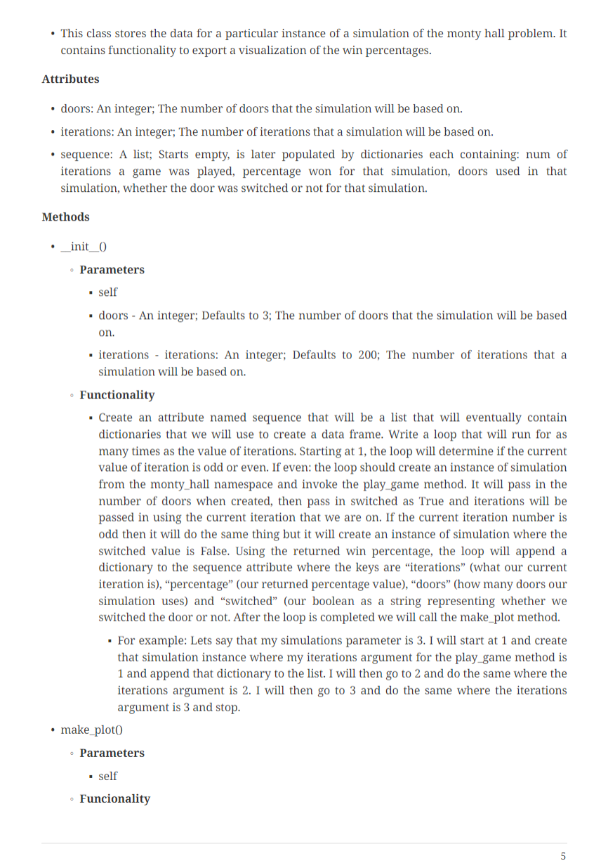 Solved Homework: Monty Hall Simulation Table of Contents 1 2 | Chegg.com