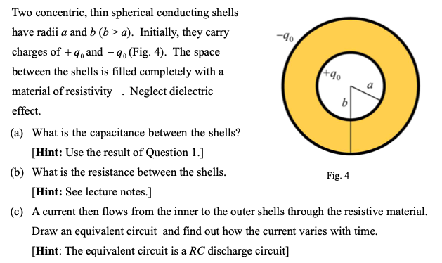 Solved -40 40 b Two concentric, thin spherical conducting | Chegg.com