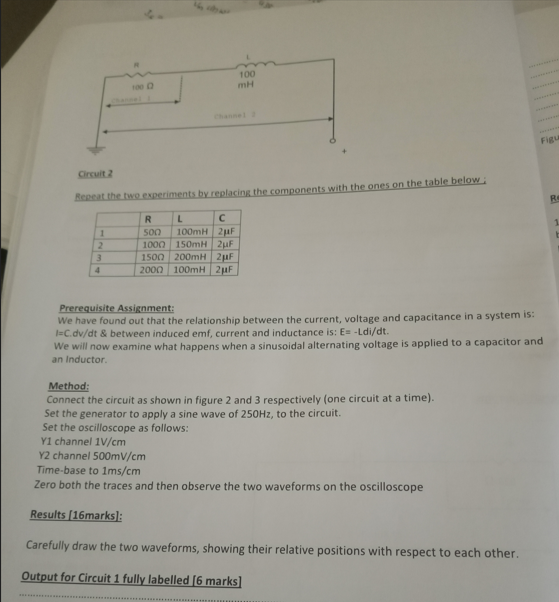 Solved Objective: To investigate the effect of capacitive \& | Chegg.com