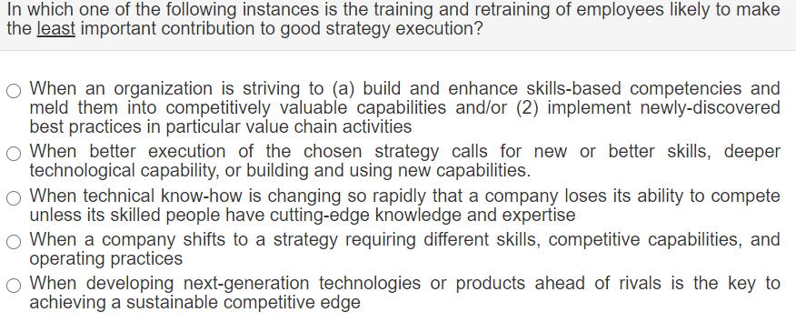 Solved Implementing and executing strategy are primarily | Chegg.com