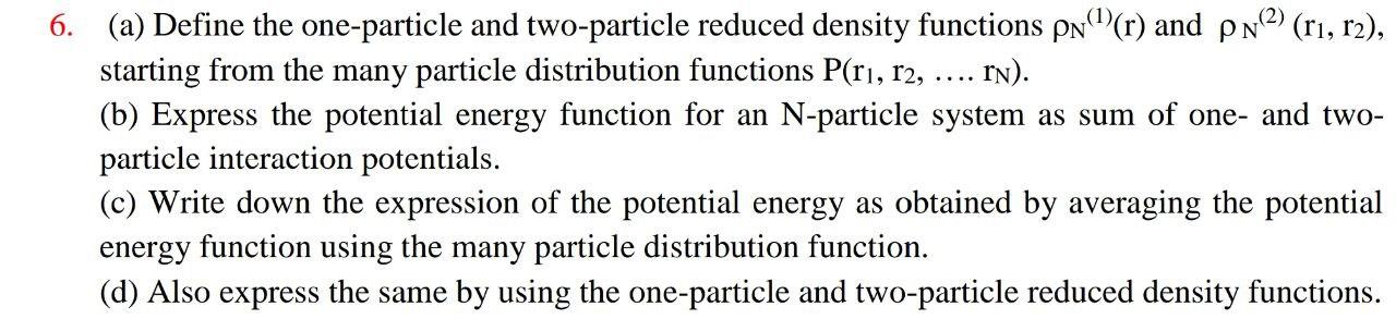 Solved (a) Define the one-particle and two-particle reduced | Chegg.com