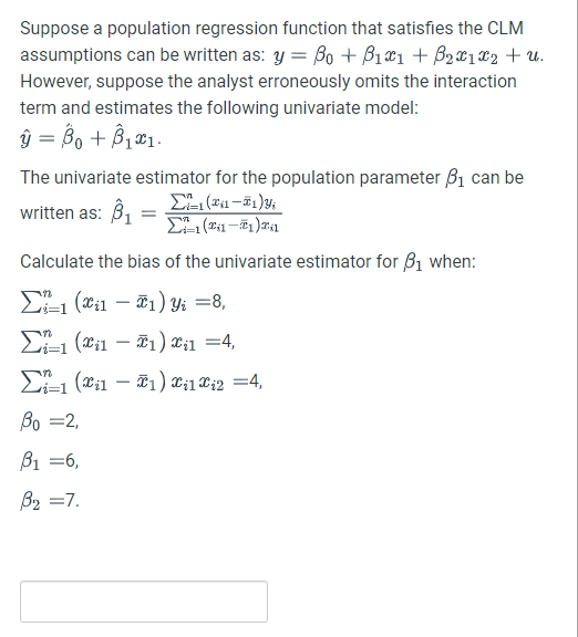 Solved Suppose A Population Regression Function That
