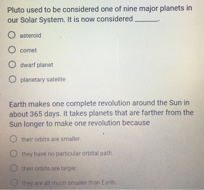 Solved What are the large objects that revolve around the | Chegg.com