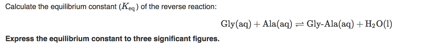Solved Calculate the equilibrium constant (Keg) of the | Chegg.com