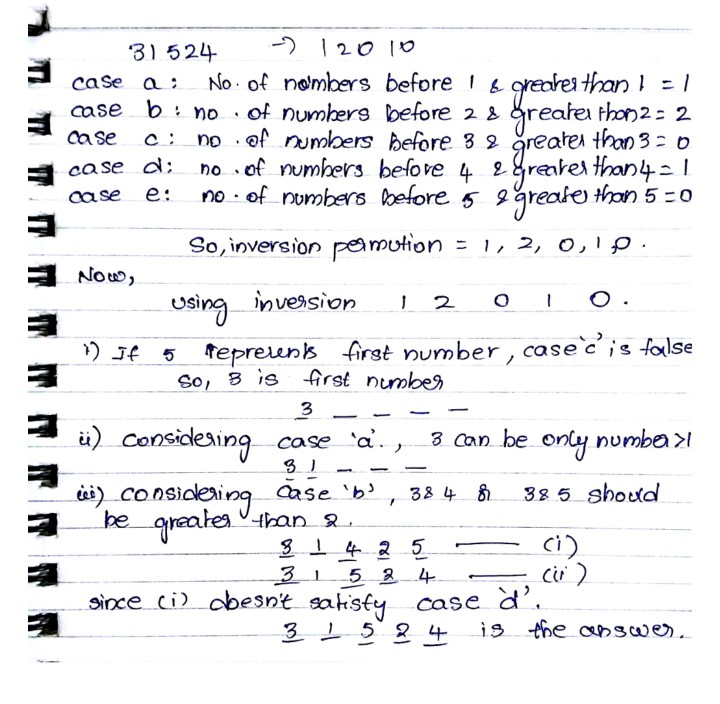 Solved PTER 4. GENERATING PERMUTATIONS AND COME NAT | Chegg.com