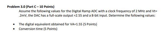 Solved Problem 3.0 (Part C-10 Points) Assume the following | Chegg.com