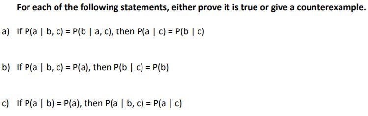 Solved For each of the following statements, either prove it | Chegg.com