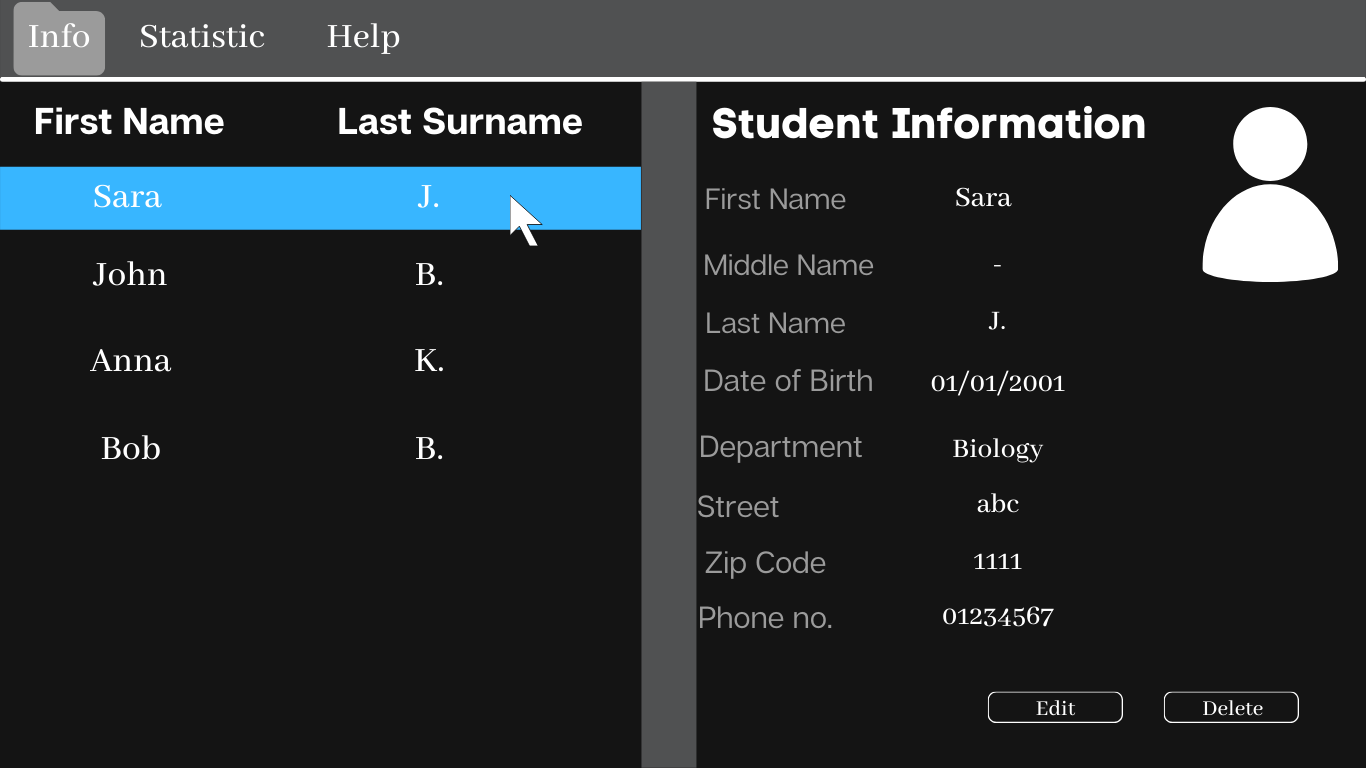 Solved Info Statistic Help First Name Last Surname Student | Chegg.com