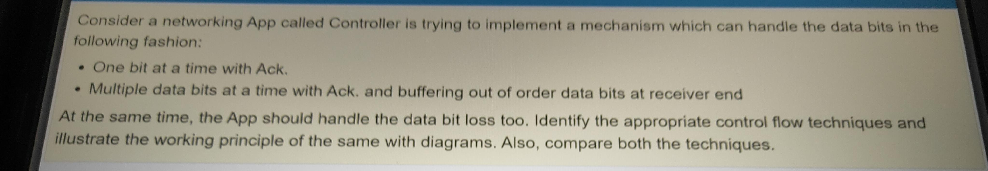 Solved Consider a networking App called Controller is trying | Chegg.com