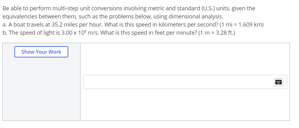Solved Be able to perform multi-step unit conversions | Chegg.com