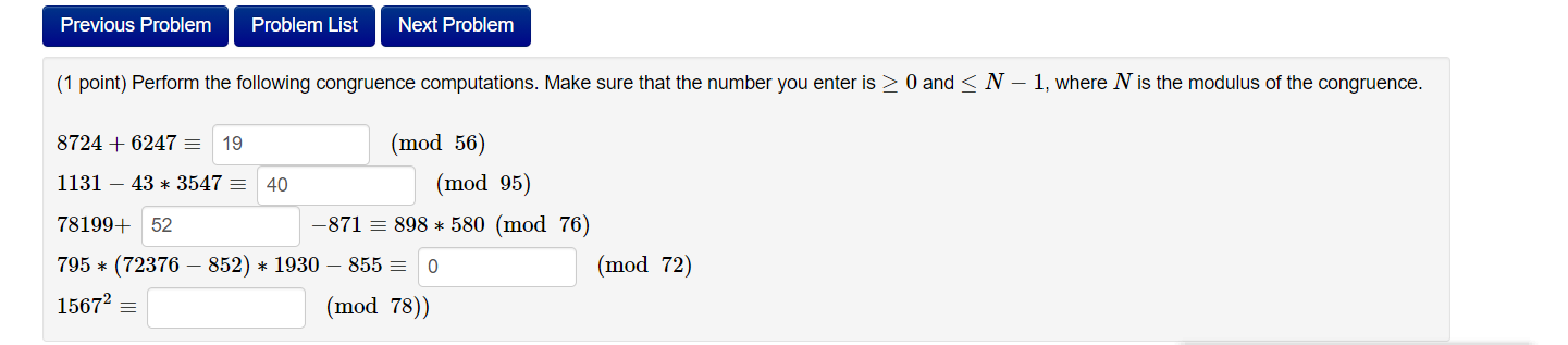 Solved Perform the following congruence computations. Make | Chegg.com