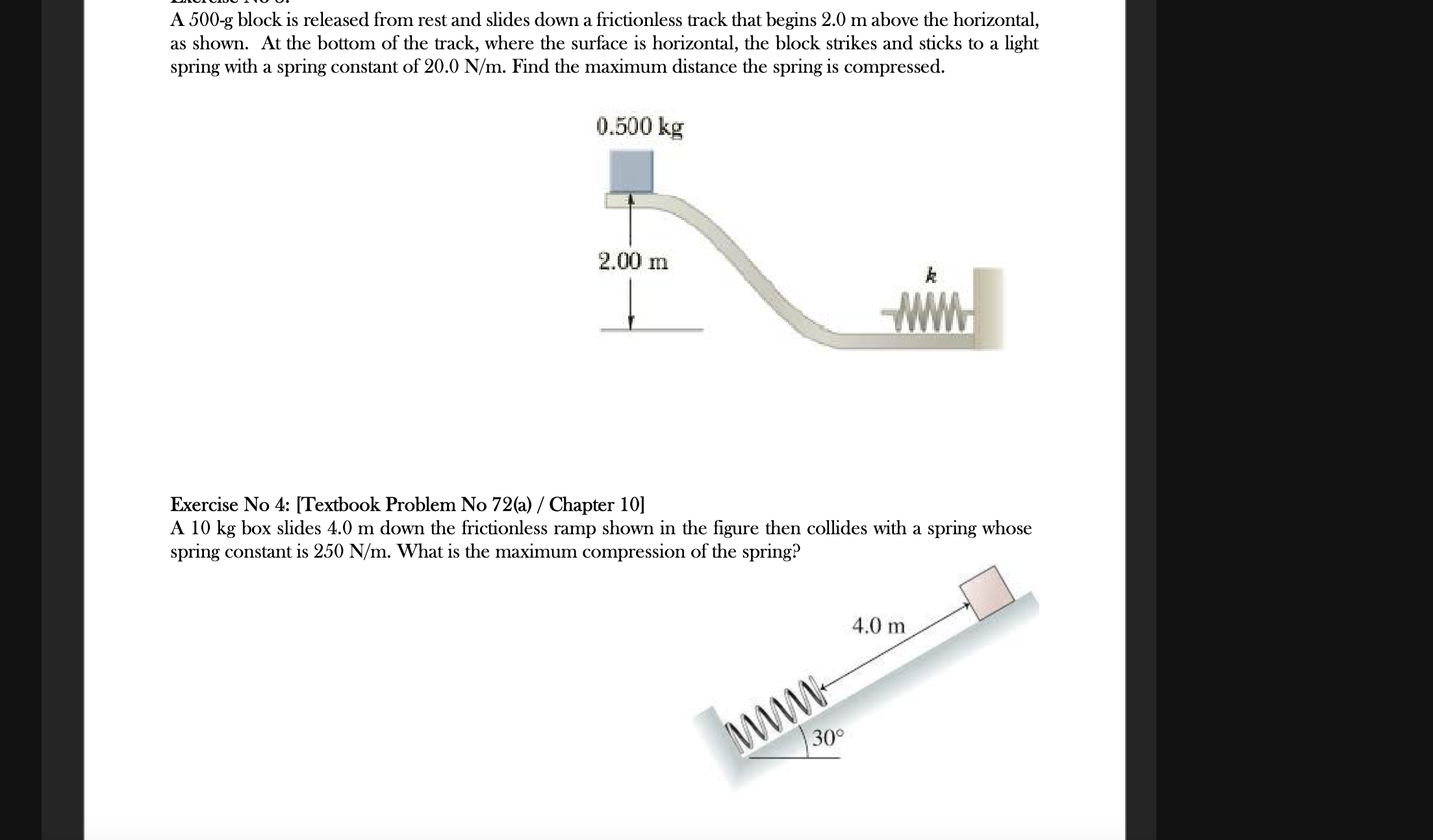 A 500-g block is released from rest and slides down a | Chegg.com