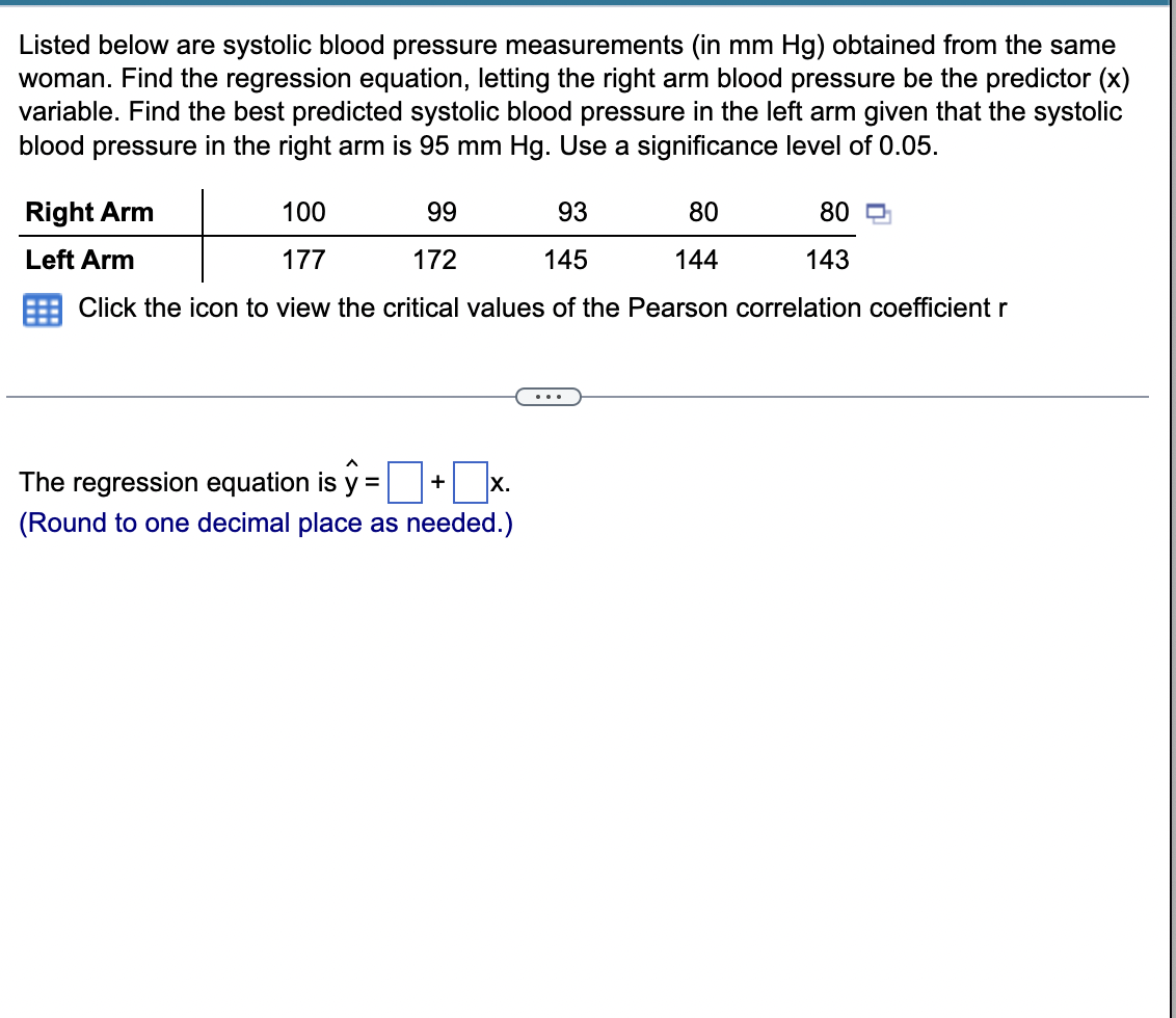 Solved Listed below are systolic blood pressure measurements | Chegg.com