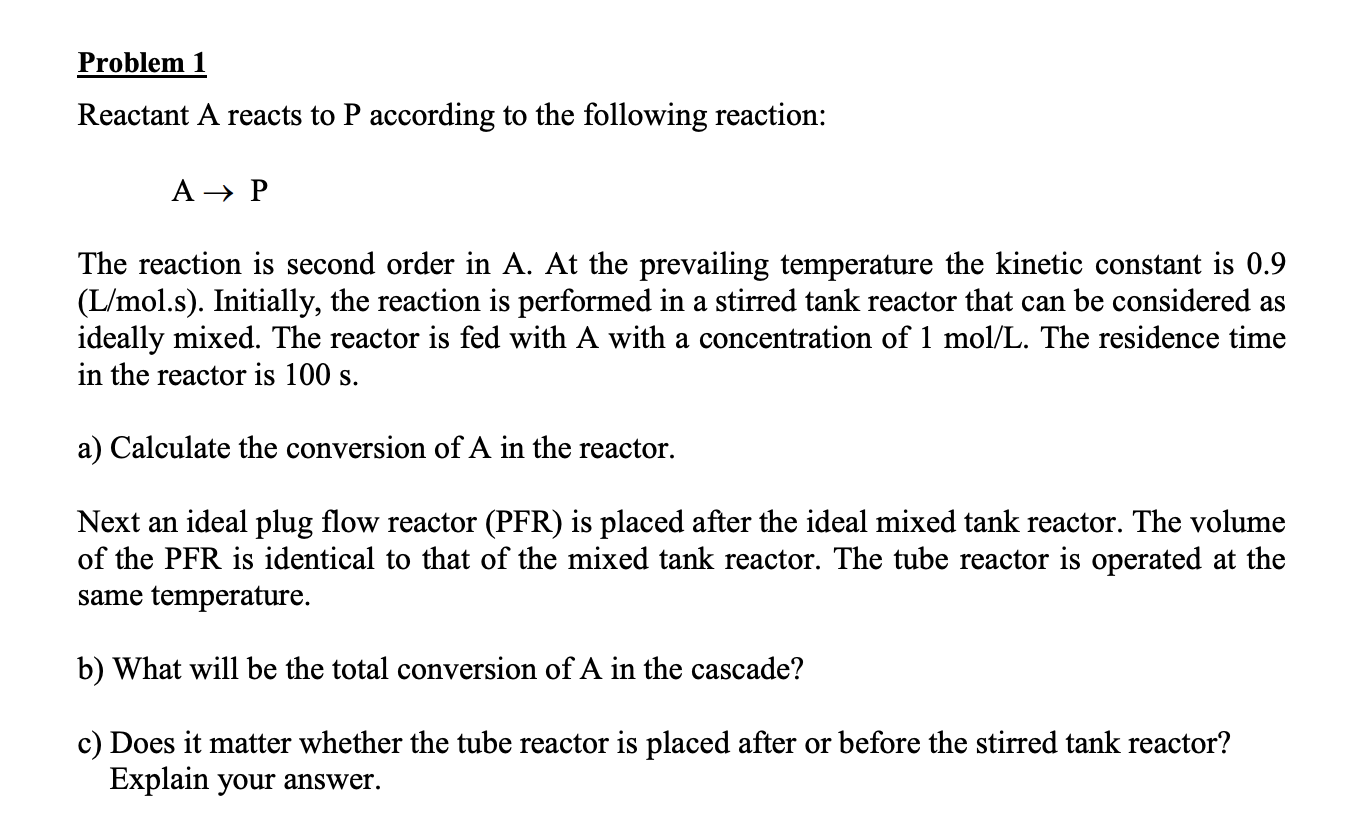 Solved Reactant A Reacts To P According To The Following