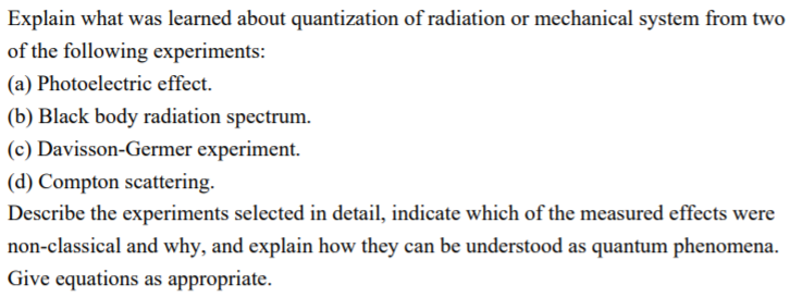 Solved Explain what was learned about quantization of | Chegg.com