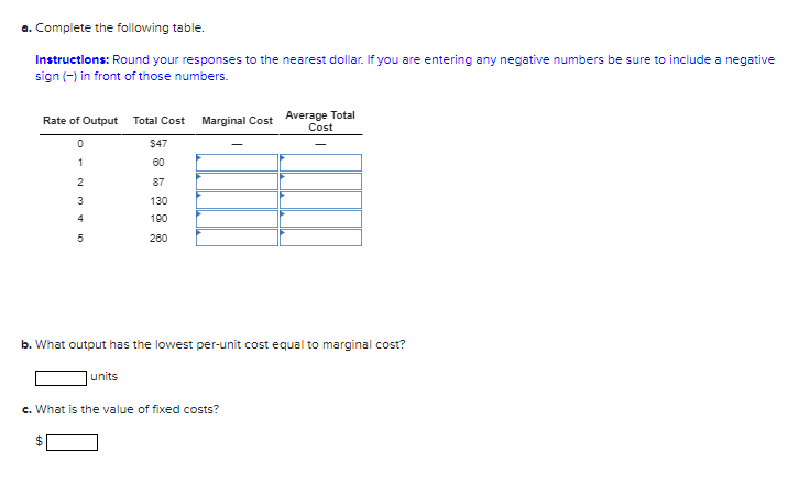 Solved a. ﻿Complete the following table.Instructlons: Round | Chegg.com