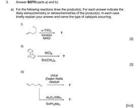 3. Answer BOTH parts and b) a) For the following | Chegg.com
