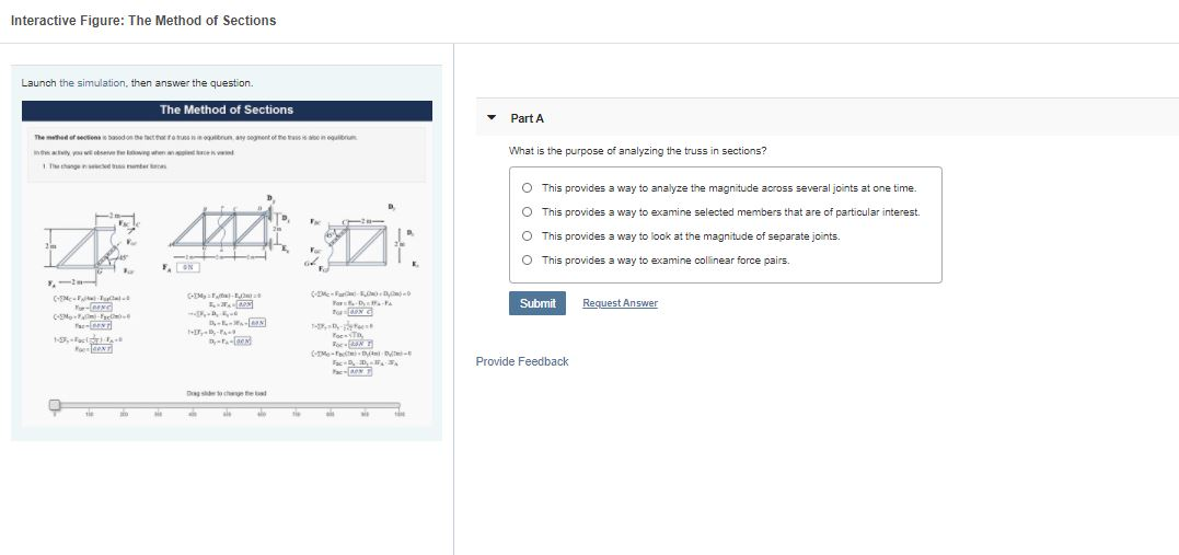 Solved Interactive Figure: The Method of Sections Launch the | Chegg.com