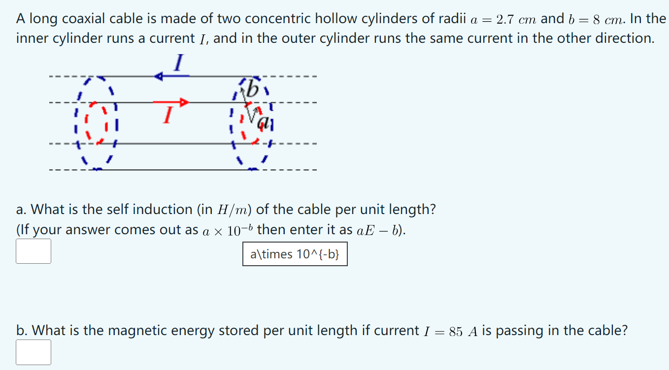 Solved A long coaxial cable is made of two concentric hollow | Chegg.com