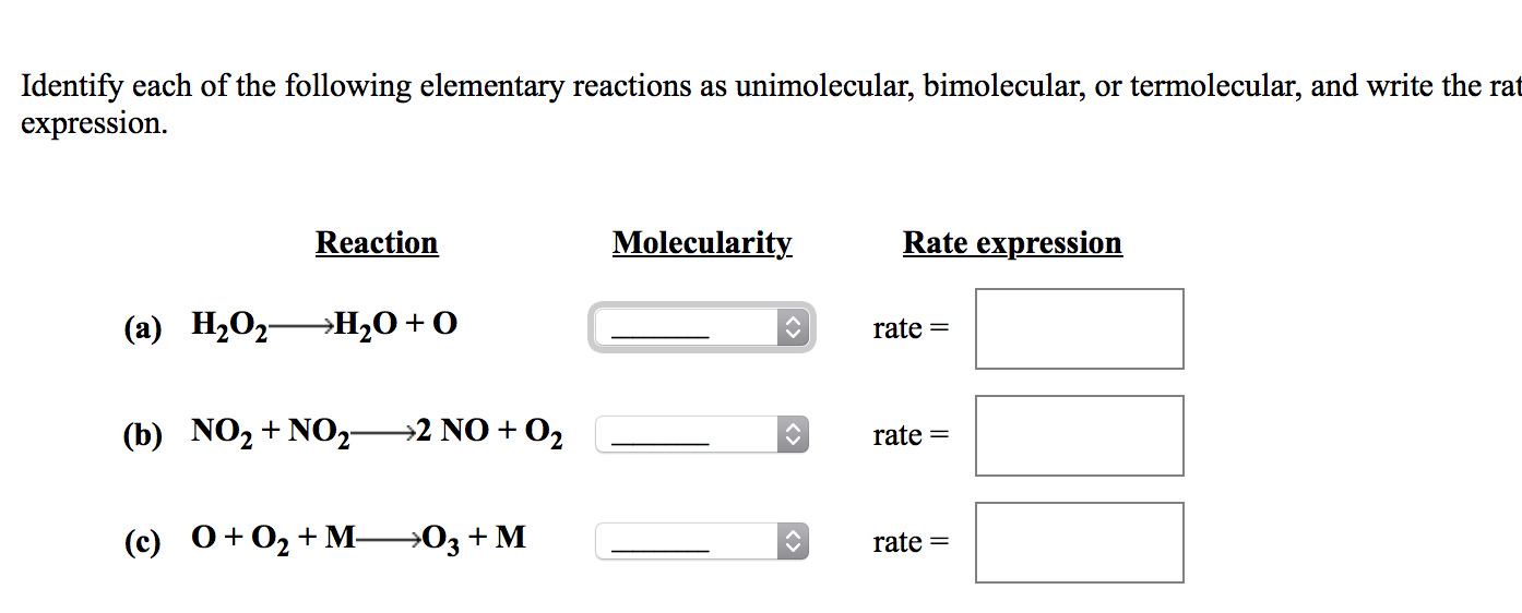 Solved Identify each of the following elementary reactions | Chegg.com