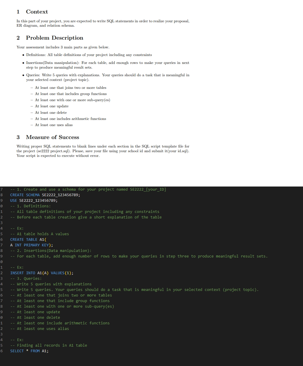 Solved 1 Context In this part of your project, you are | Chegg.com