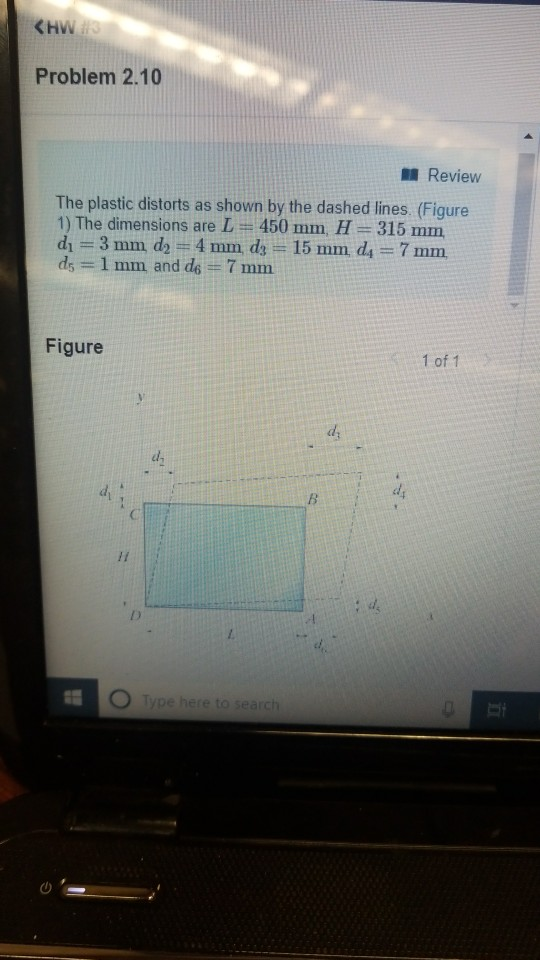 Solved Problem 2.10 Review The plastic distorts as shown by | Chegg.com