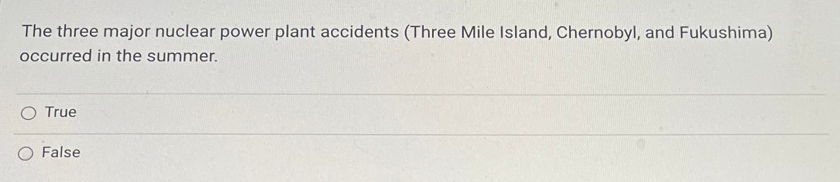 Solved The three major nuclear power plant accidents (Three | Chegg.com