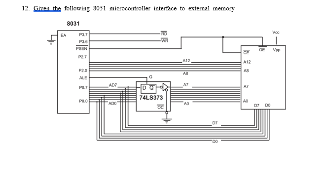 Solved 12 Given The Following 8051 Microcontroller 
