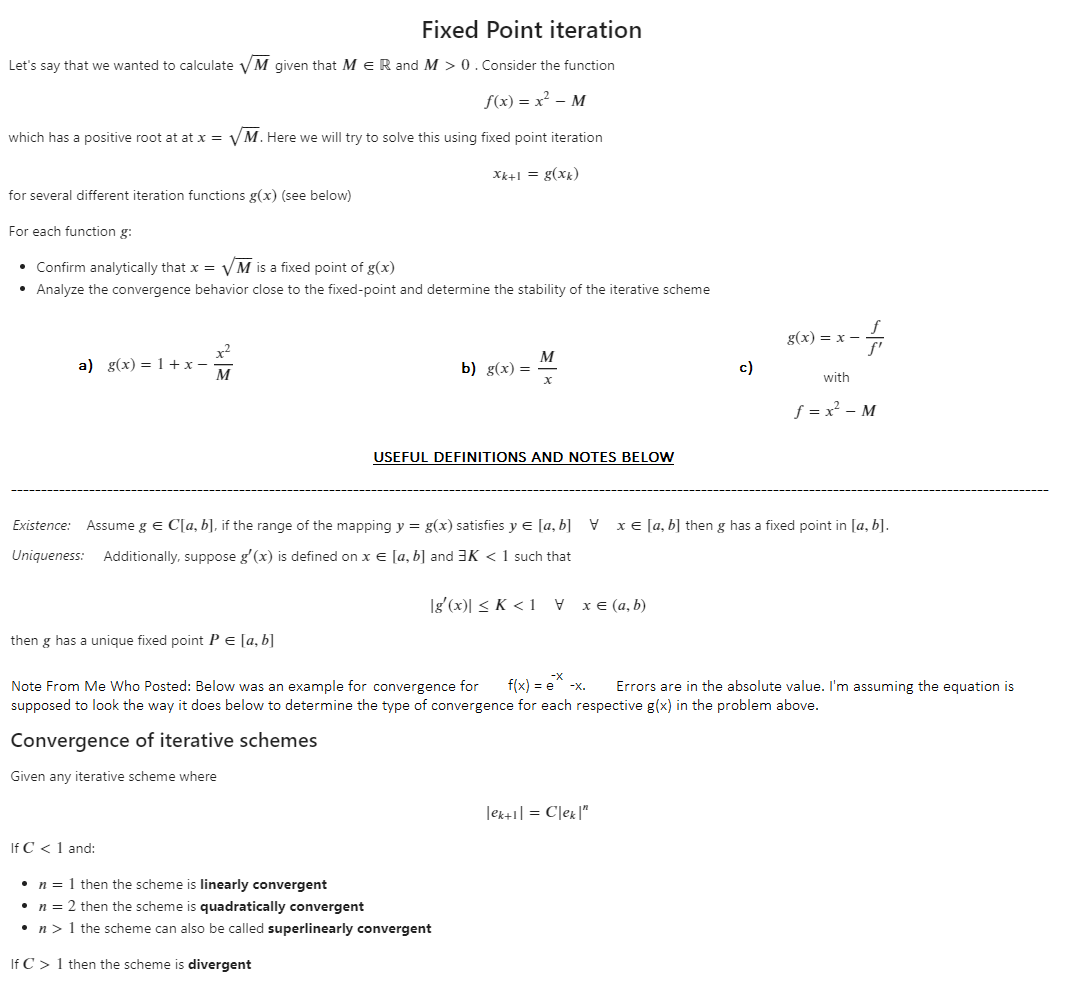 Solved Fixed Point iteration Let's say that we wanted to | Chegg.com