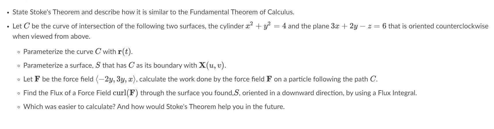 Solved - State Stoke's Theorem and describe how it is | Chegg.com