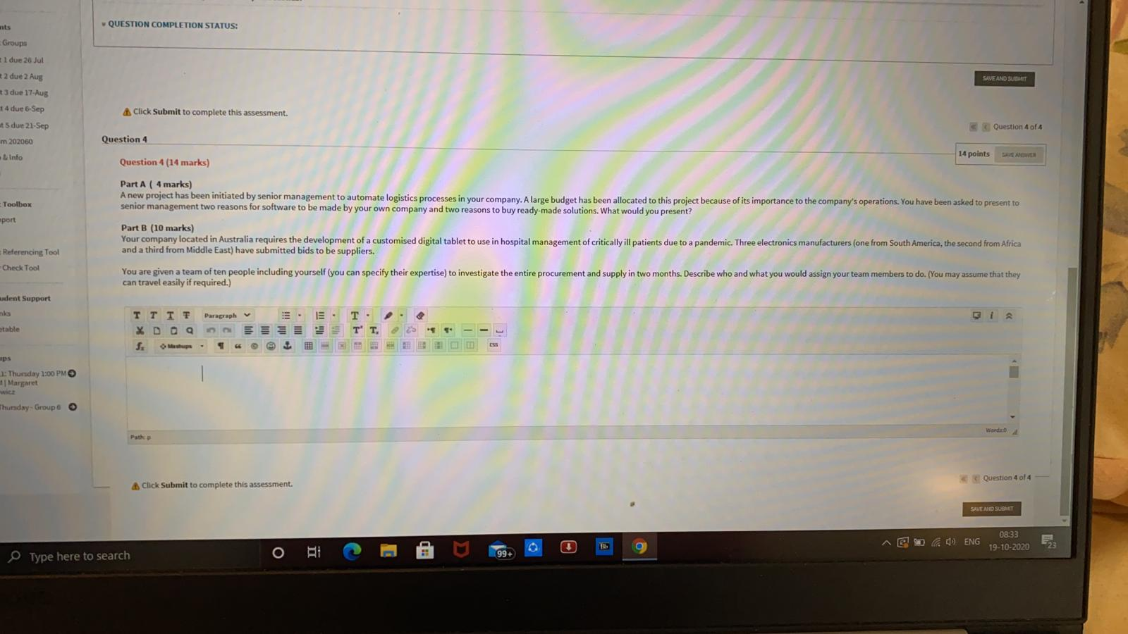 Solved nts QUESTION COMPLETION STATUS: Groups I due 20 Jul | Chegg.com