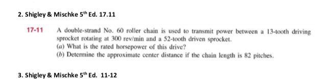 Solved 2. Shigley & Mischke 5th Ed. 17.11 7-11 A | Chegg.com