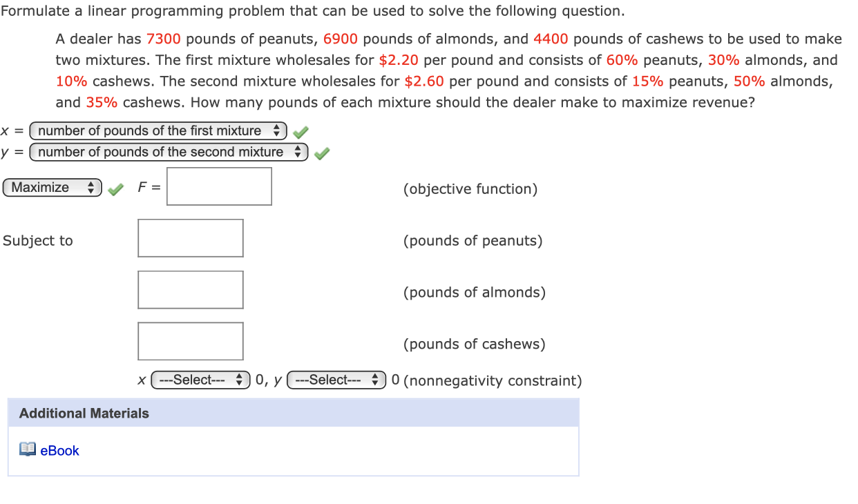 Formulate a linear programming problem that can be | Chegg.com