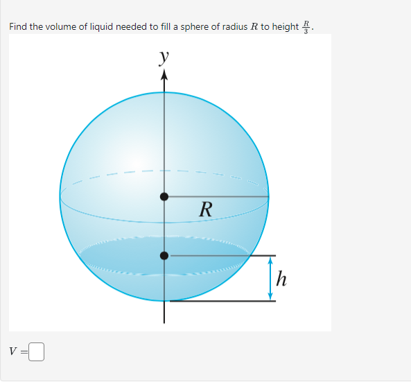 Solved Find the volume of liquid needed to fill a sphere of | Chegg.com