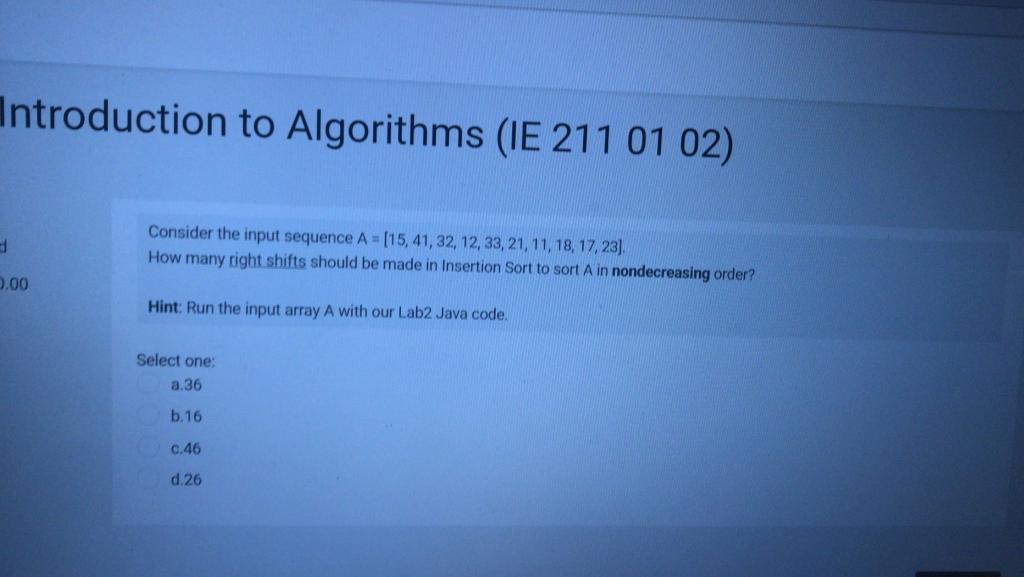Solved Introduction to Algorithms (IE 211 01 02) 1 Consider | Chegg.com