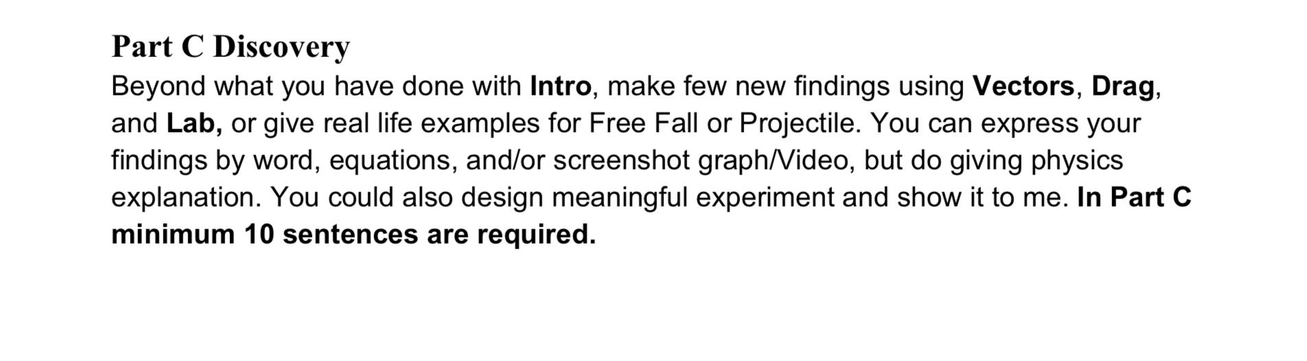 Solved Part C Discovery Beyond what you have done with | Chegg.com