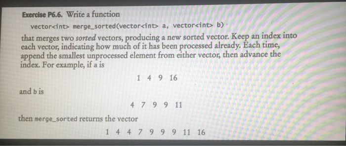 Solved Exercise P6.6. Write a function vector | Chegg.com