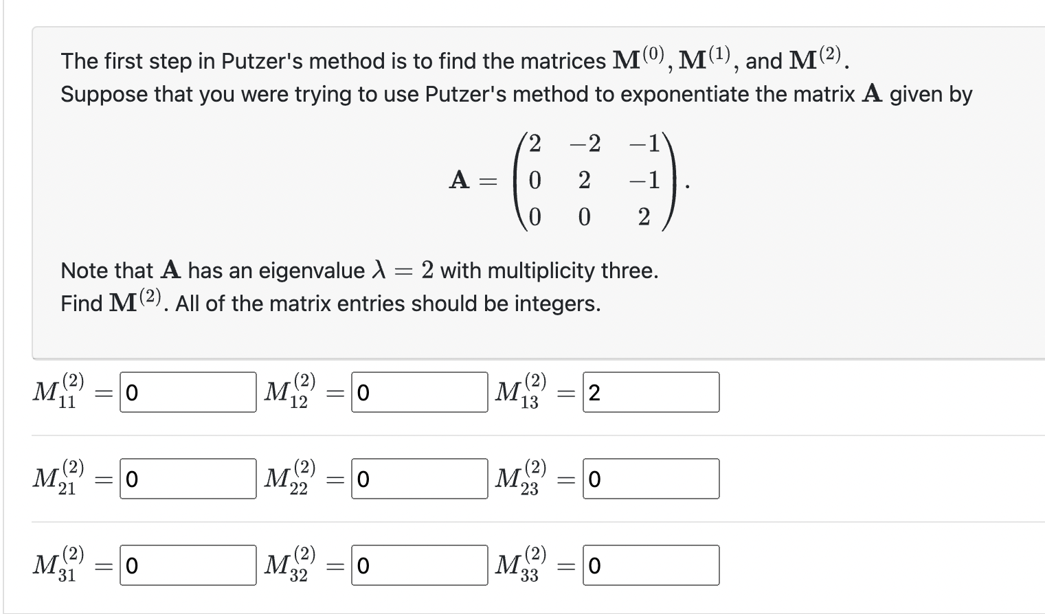 Solved The first step in Putzer's method is to find the | Chegg.com
