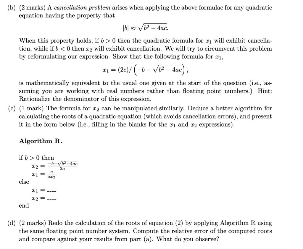 Solved (8 marks) Effects of Cancellation We saw in class | Chegg.com
