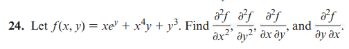 Solved 24. Let f(x,y)=xey+x4y+y3. Find | Chegg.com
