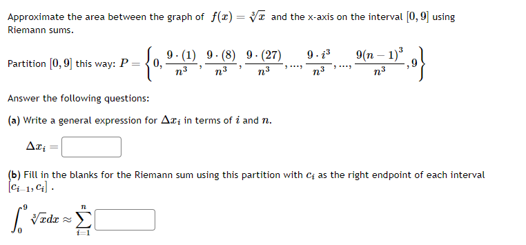 Solved Approximate the area between the graph of f(x)=3x and | Chegg.com