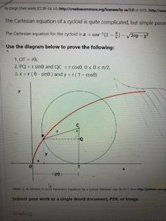Solved A cycloid is the curve traced by a point P (x, y) on | Chegg.com