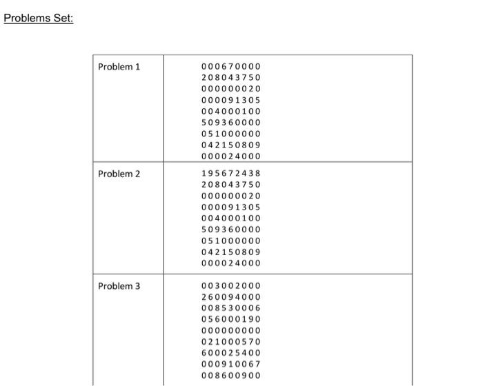 Solved COP 3530 Project 2 Sudoku Solver You need to | Chegg.com