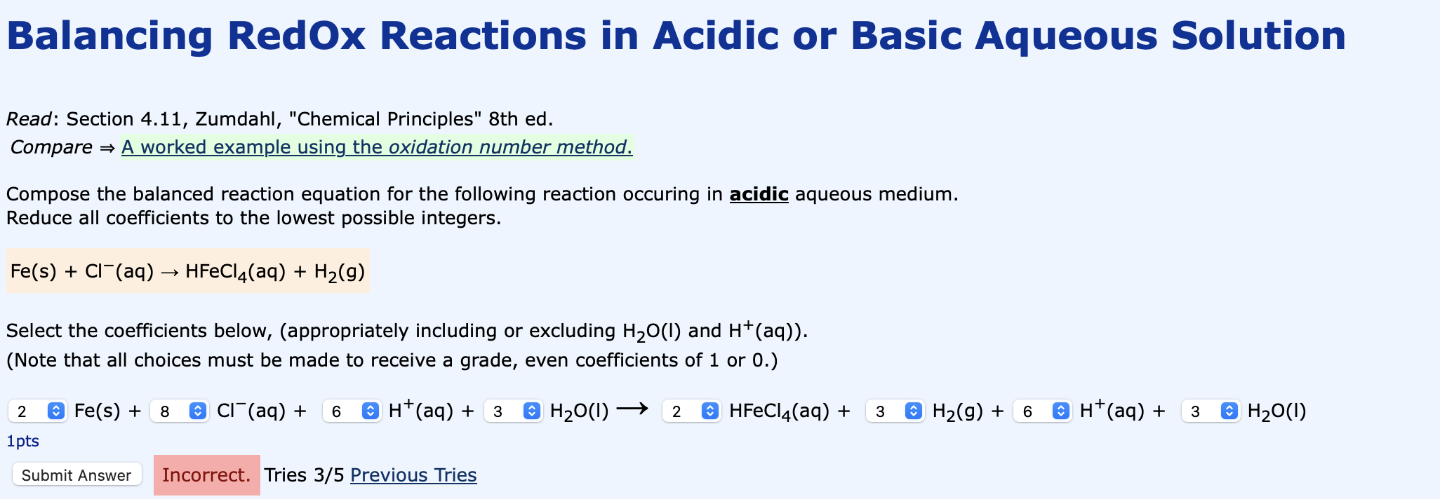 Solved Balancing RedOx Reactions in Acidic or Basic Aqueous | Chegg.com