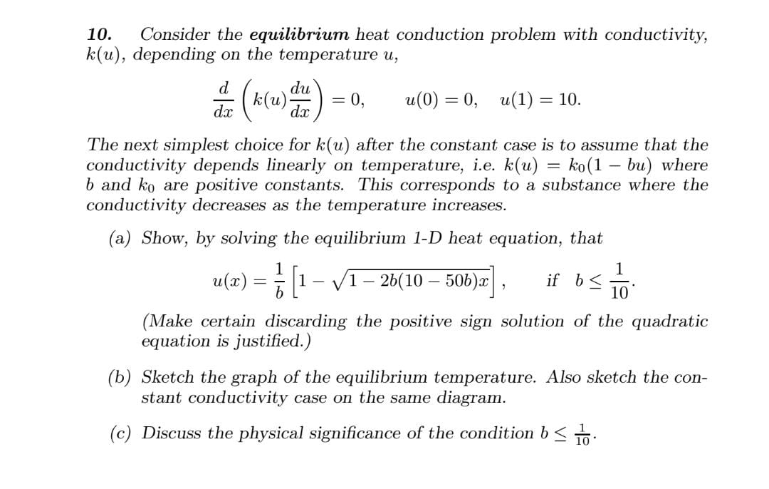 10 Consider The Equilibrium Heat Conduction Problem