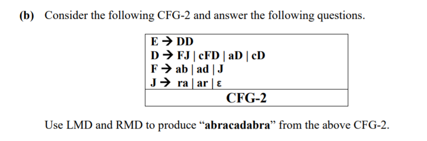 Solved (b) Consider the following CFG-2 and answer the | Chegg.com Solved (b) Consider the following CFG-2 and answer the | Chegg.com