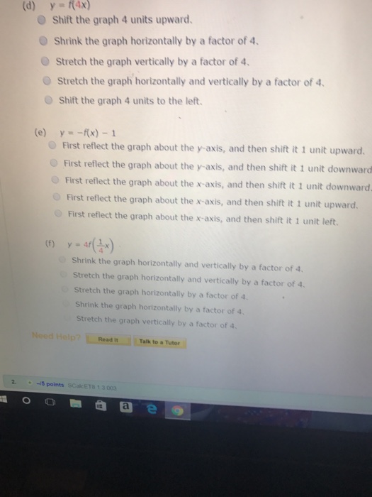 Solved Explain how each graph is obtained from the graph of | Chegg.com